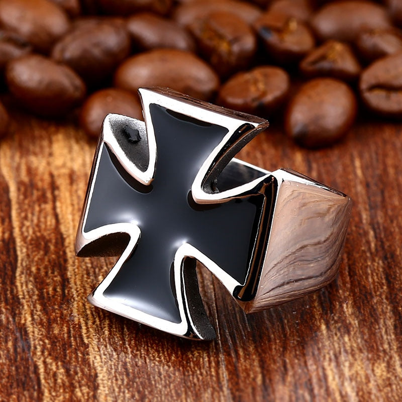 Old School Biker Iron Cross Ring / Rock Style Jewelry